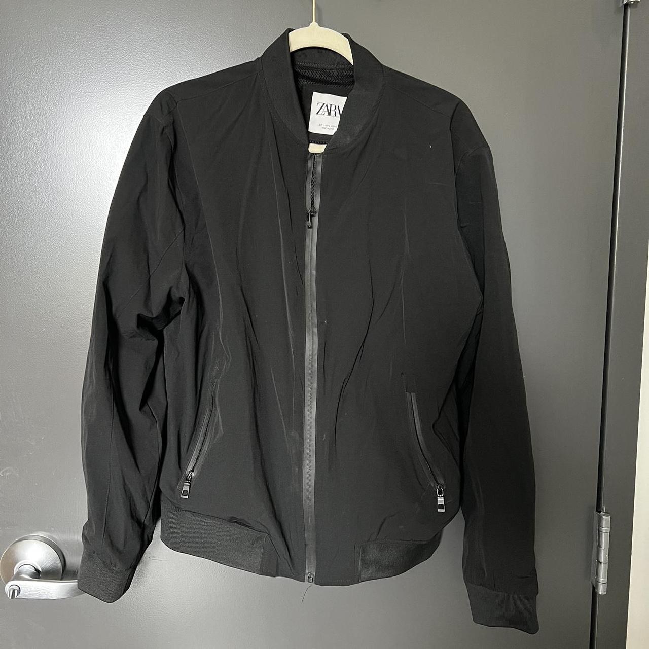 Zara black bomber jacket zip pockets and... | Depop