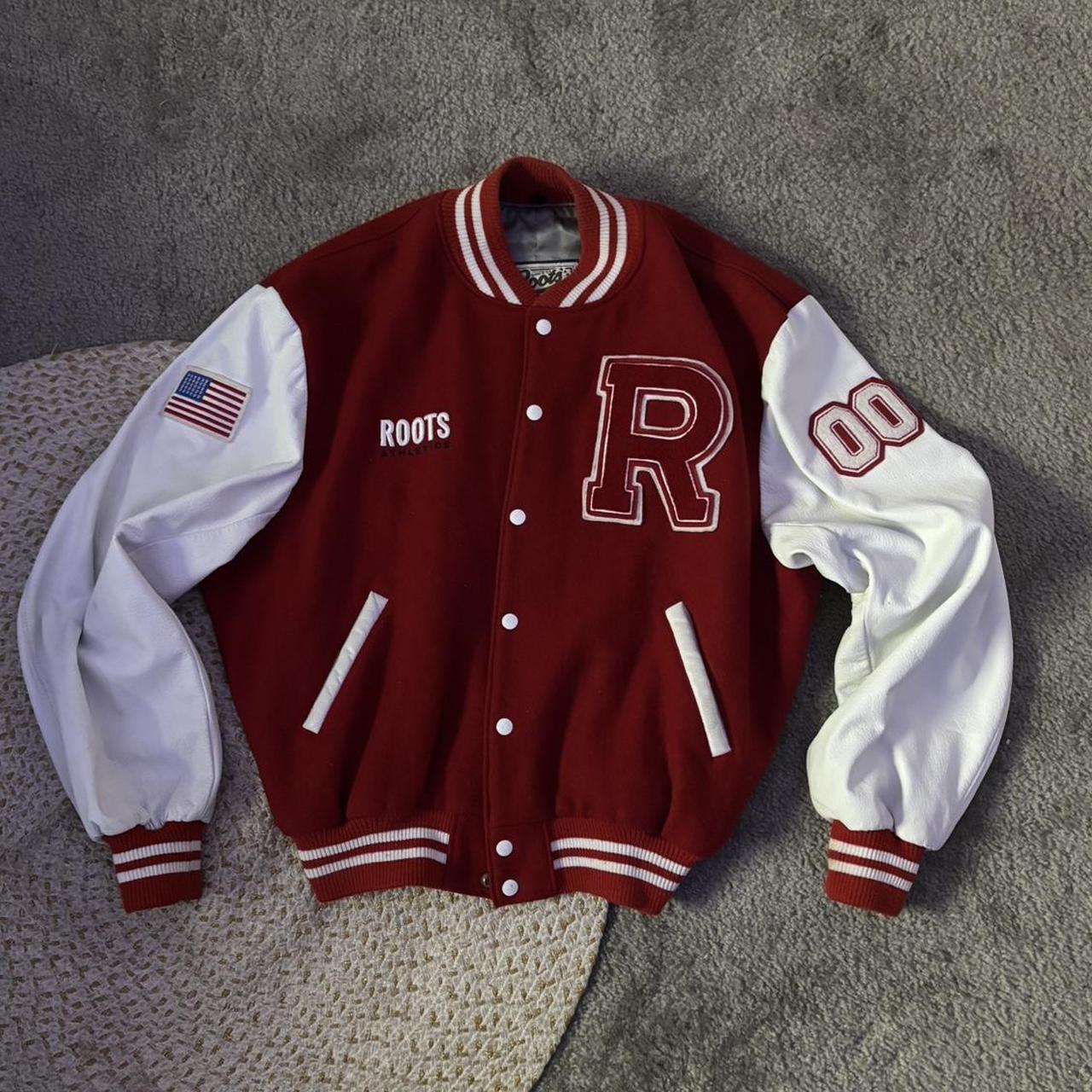 Vintage Roots varsity jacket Size XXL but fits more... | Depop