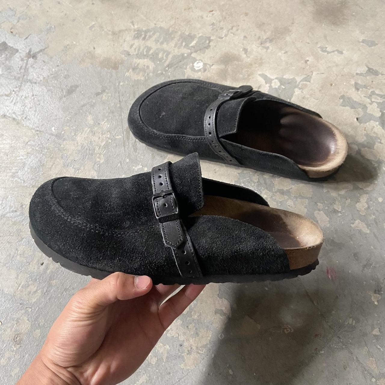 Vintage Black Birkenstocks suede clogs Size: 7... | Depop