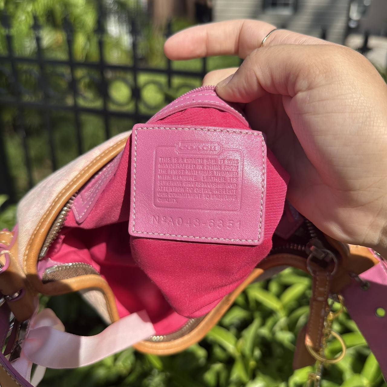 Coach pink mini bag 🤍🎀 Good condition Back of purse... - Depop