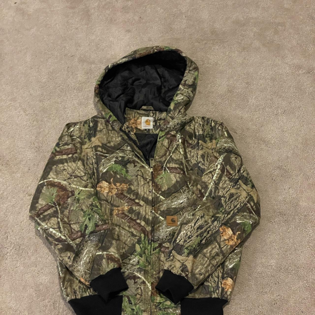 Medium vintage carhartt camo zip up camo jacket... - Depop