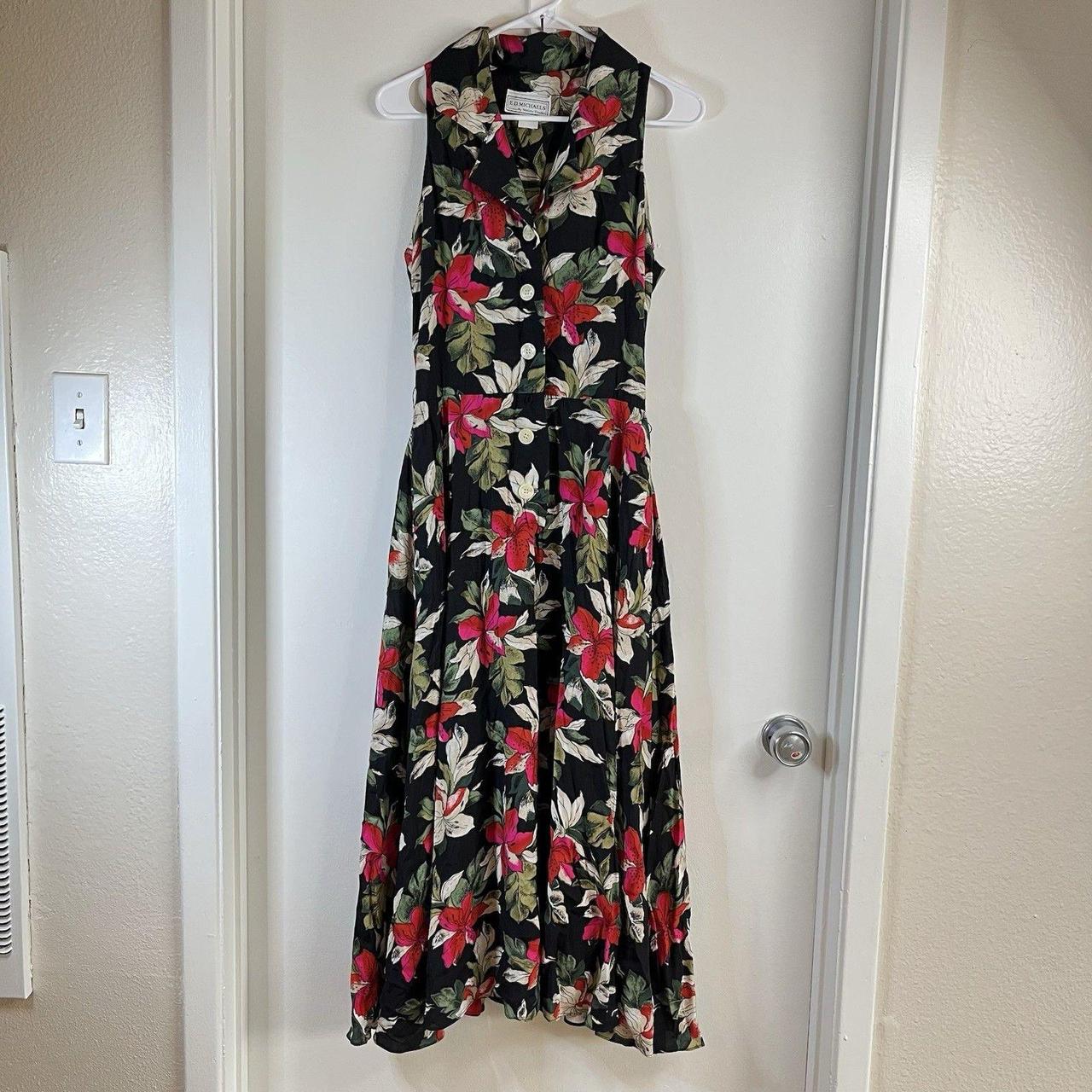Vintage ED Michaels Cottage 80s Sz 7/8 Floral Cotton... | Depop