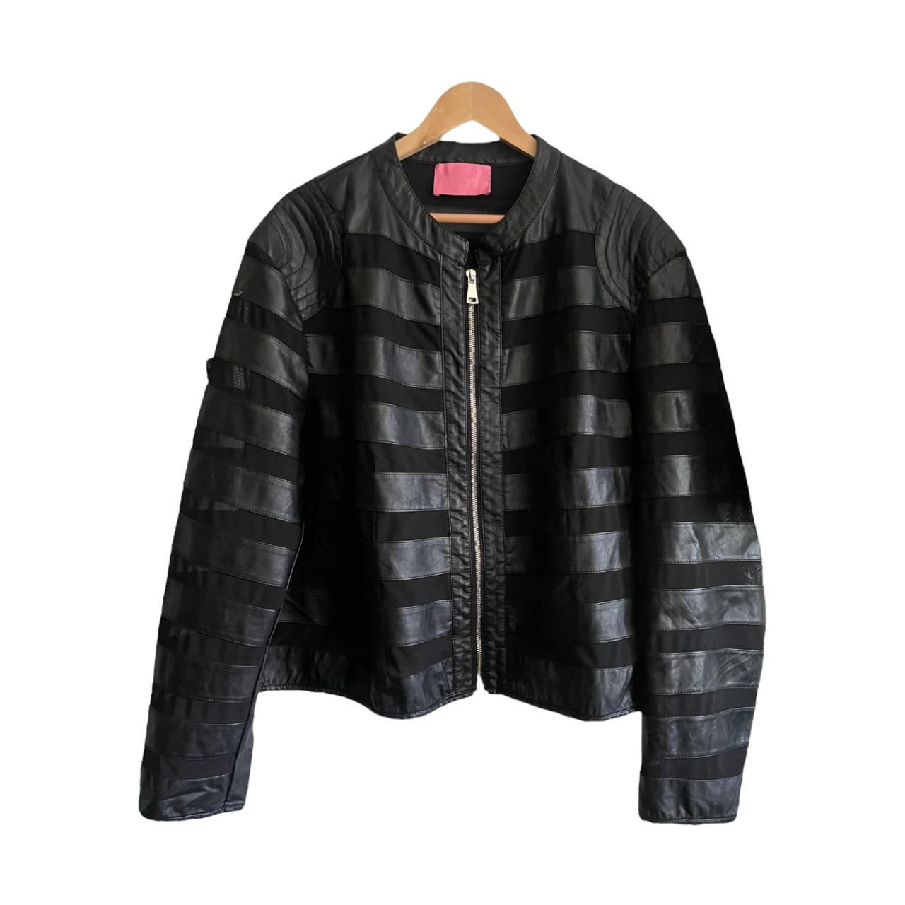 Hagi leather jacket Sz l - Depop