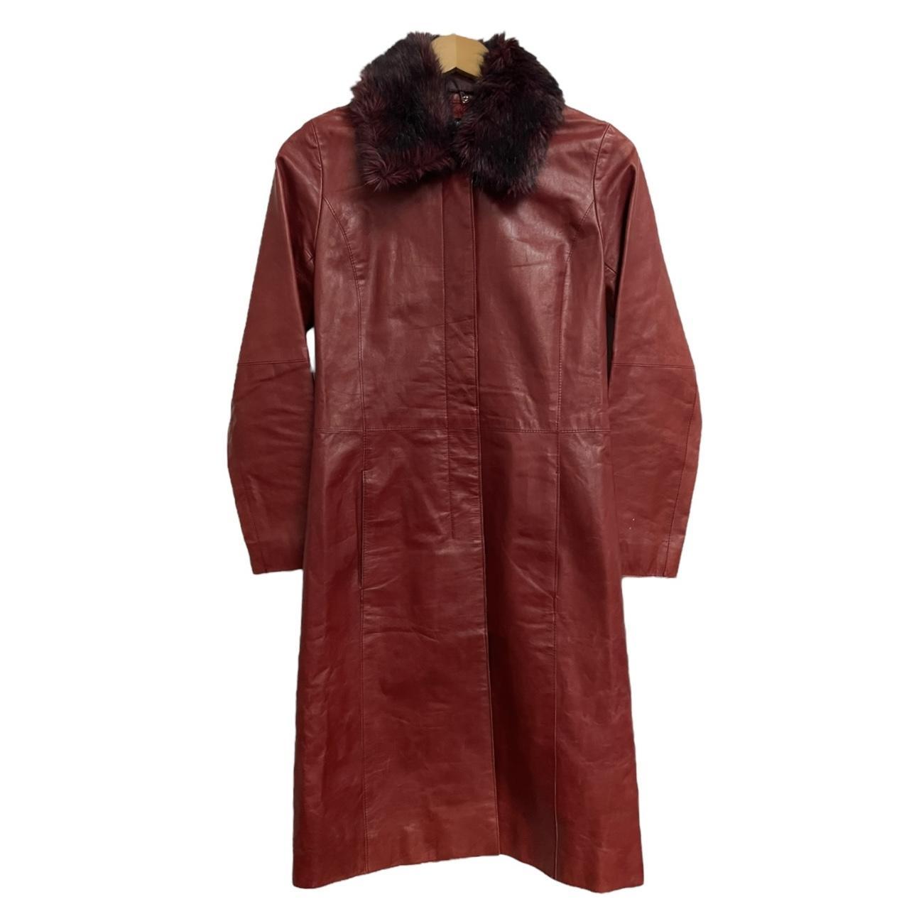 Vivienne tam leather fur collar coat Sz s - Depop