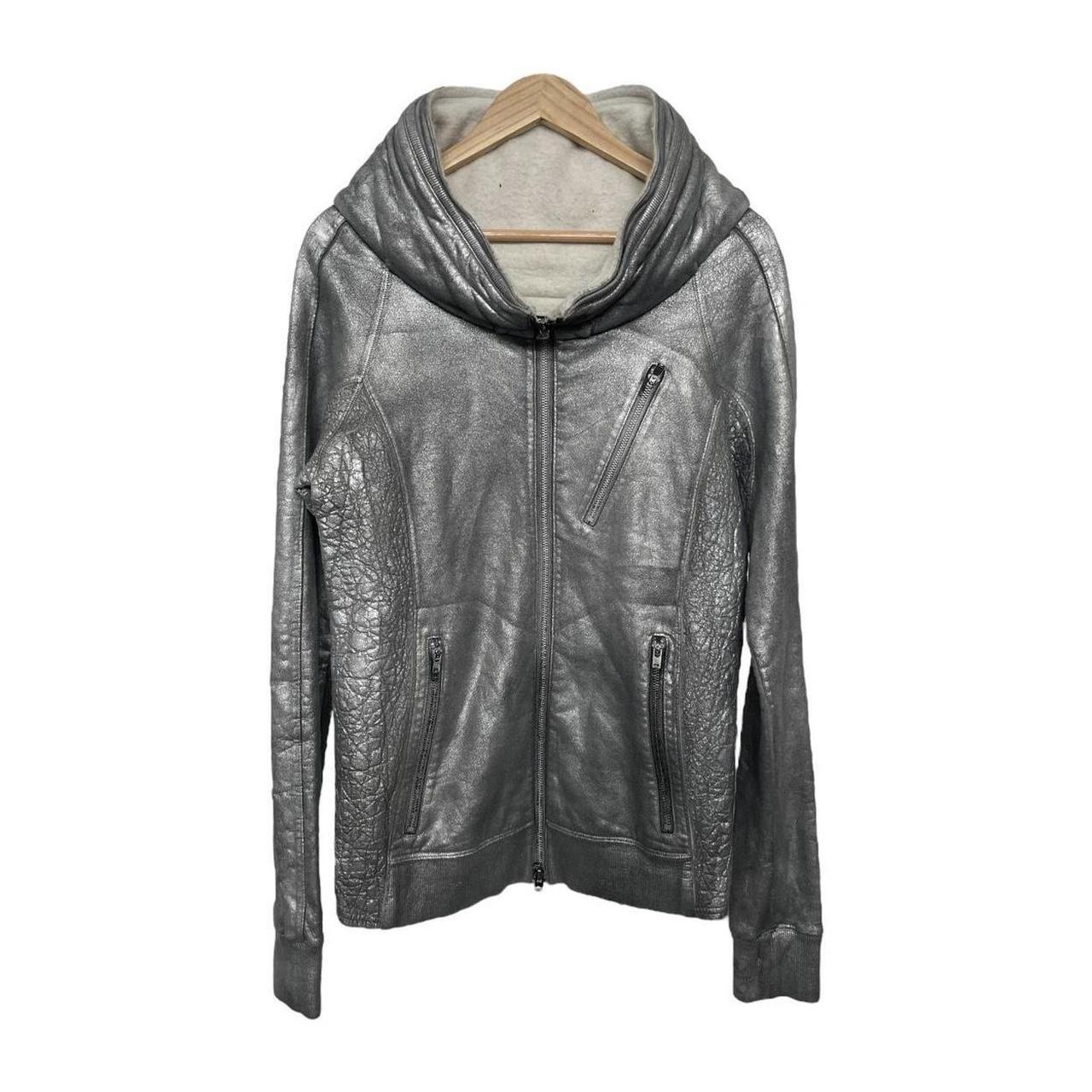 Lgb silver metallic bono jacket Sz L - Depop