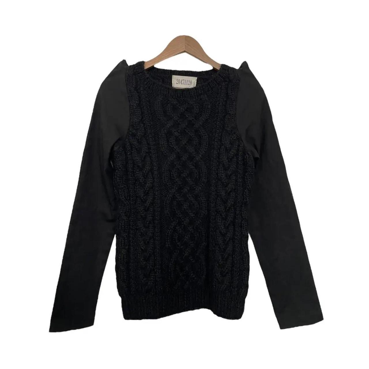 20471120 spiky shoulder helix knit sweater Sz s-m - Depop