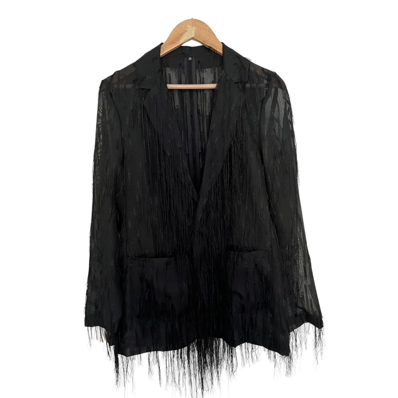 Fray hair sheer blazer Sz m nozomi Ishiguro... - Depop