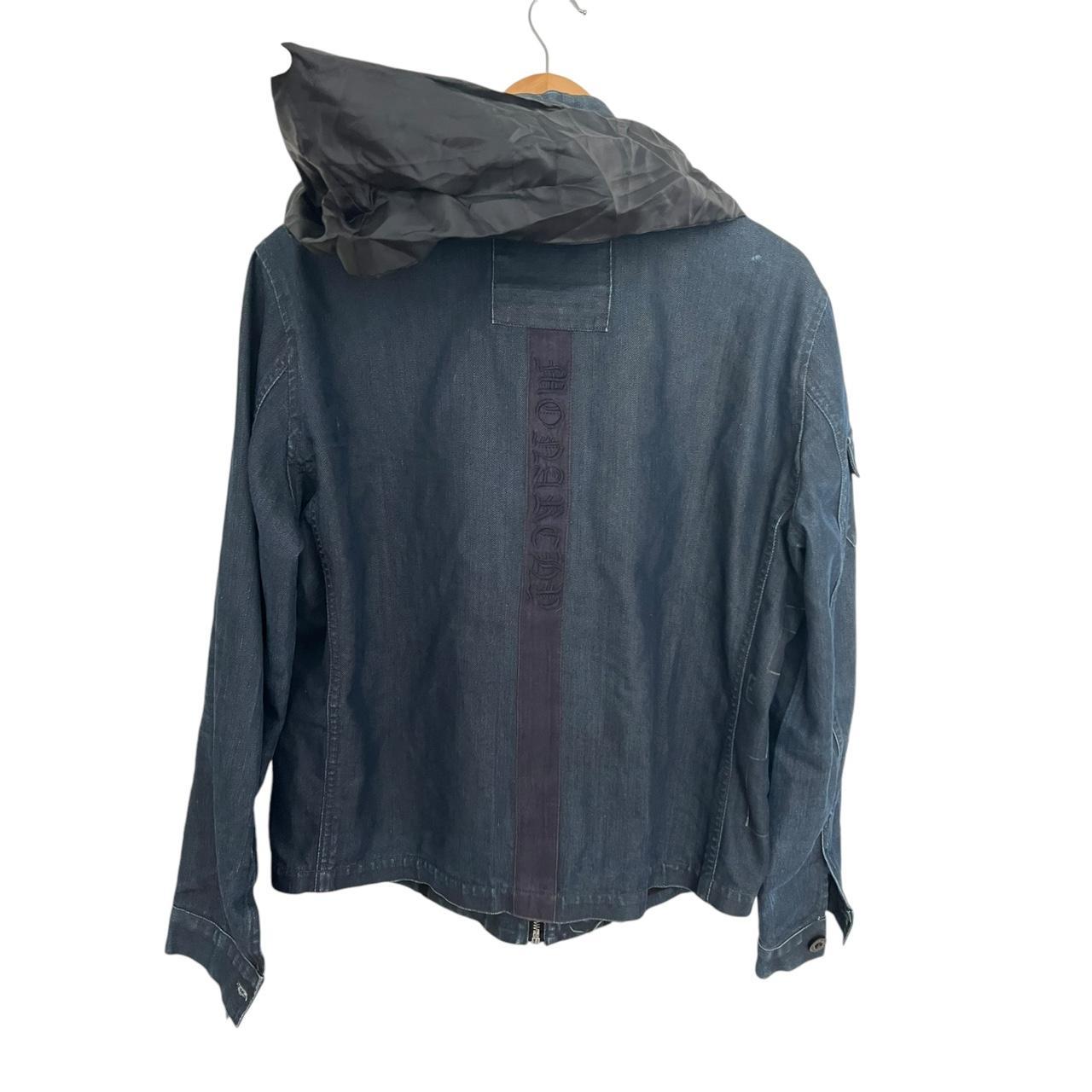 Monarchy denim hood jacket Sz L - Depop