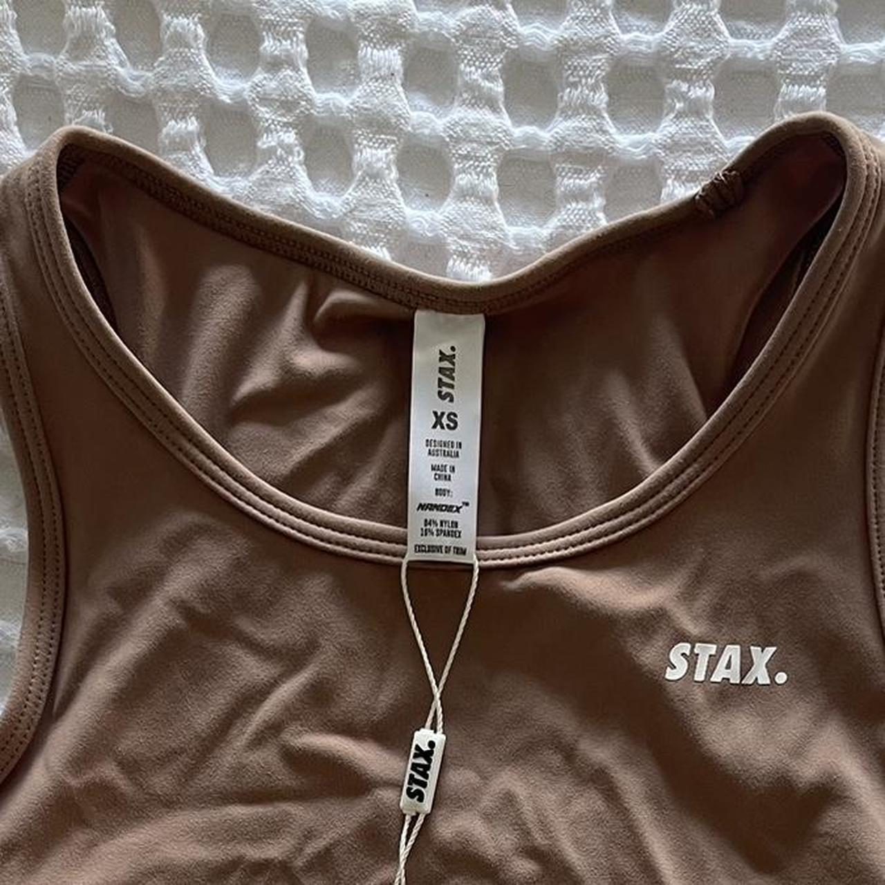 STAX. BB V1 Cropped Tank Warm Clay - Brown Brand... - Depop