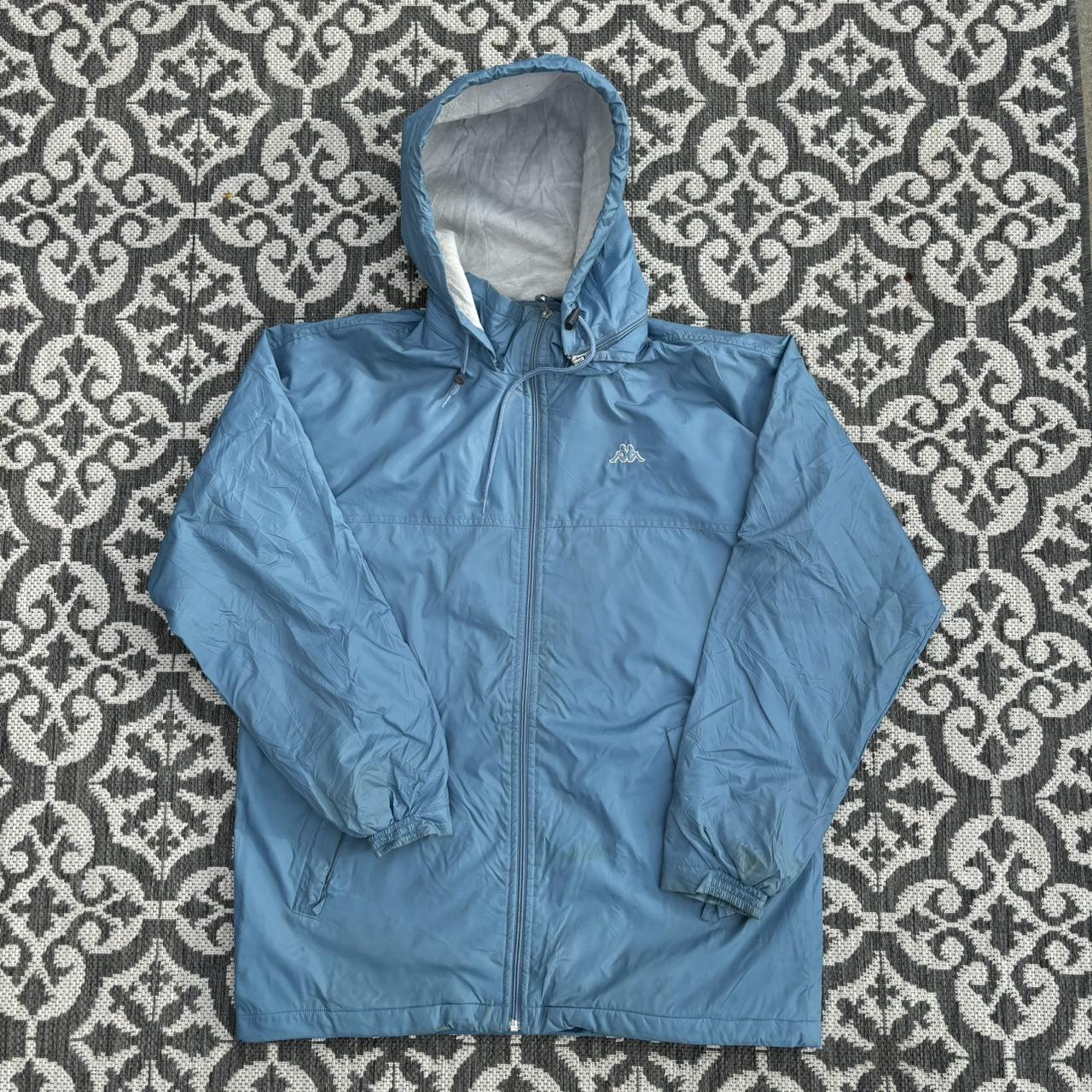 Men’s Kappa vintage Y2K blue puffer coat long sleeve... - Depop