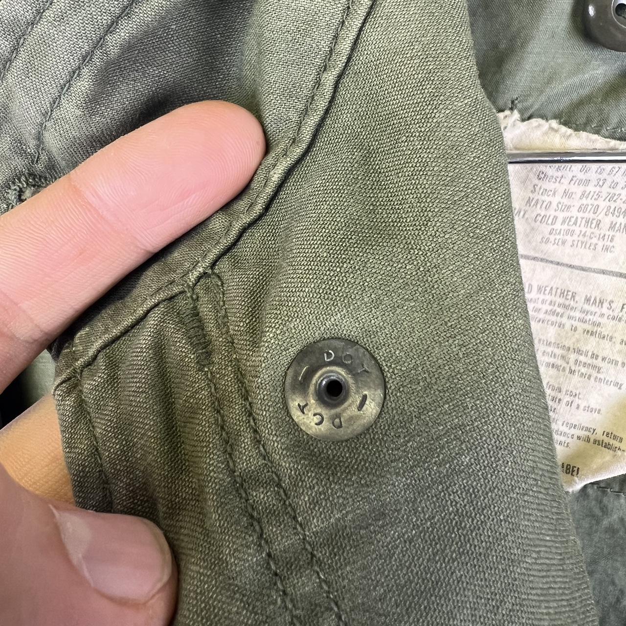 1970s US Army green military jacket with pockets,... | Depop