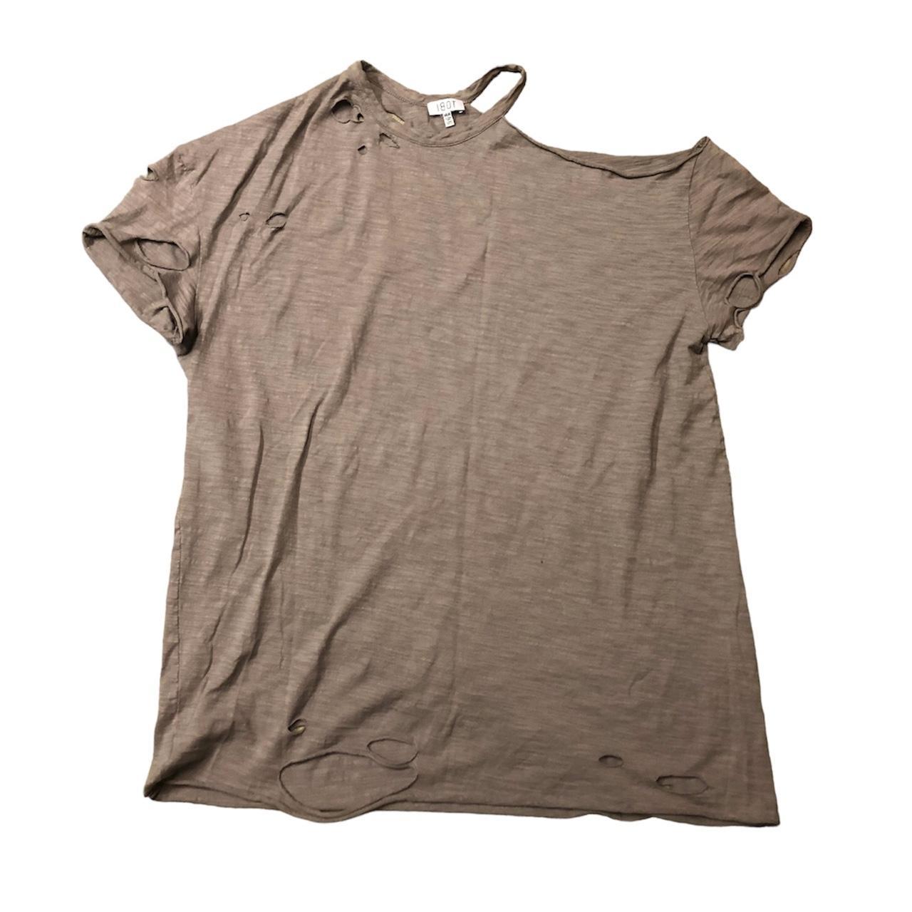 punk visual kei distressed grey t-shirt dress~* cut... - Depop