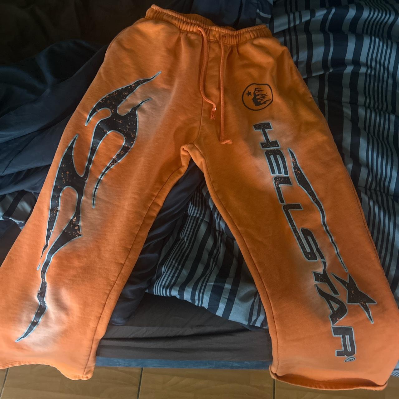 Hellstar orange sweatpants #punk - Depop