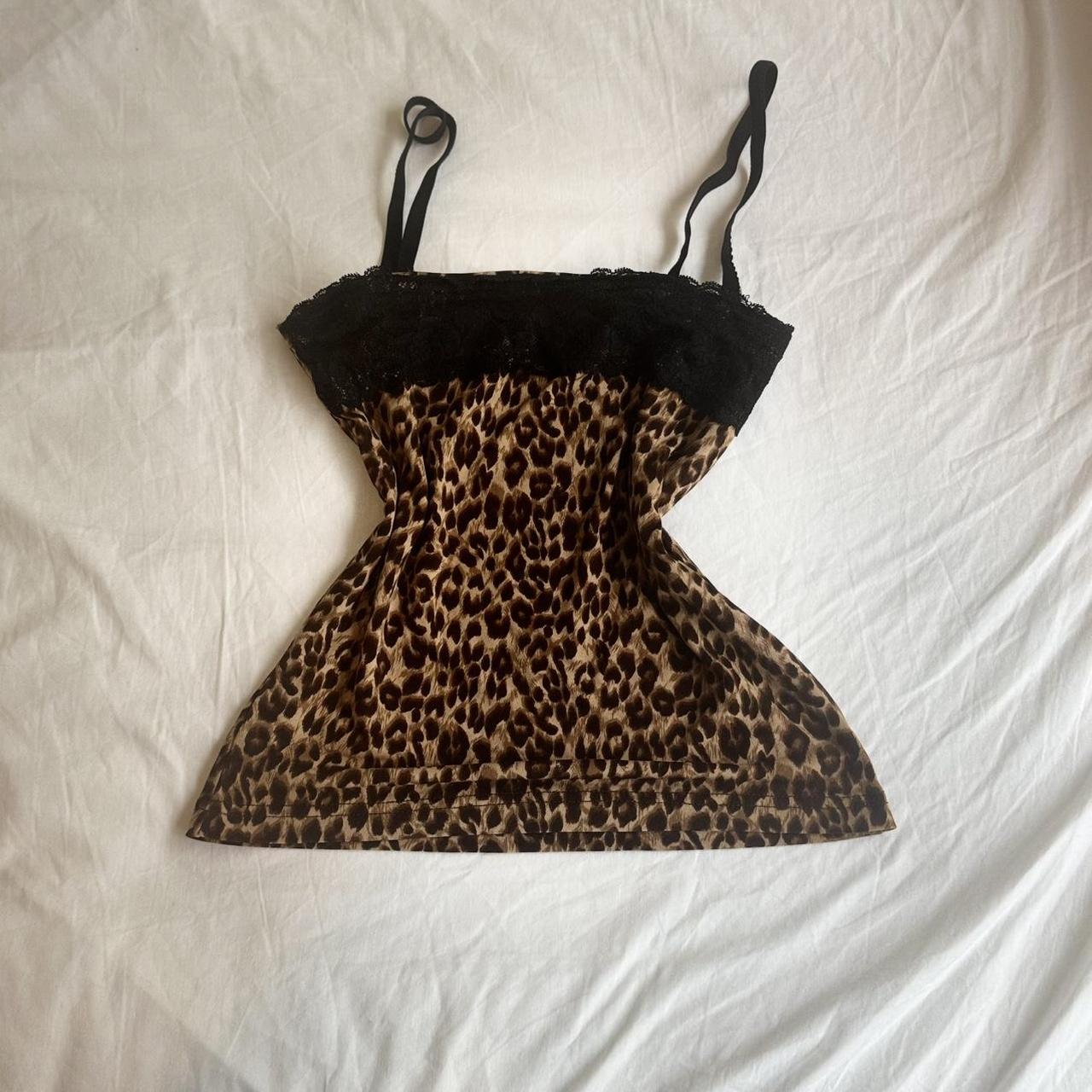 Adorable vintage leopard print cami top with lace... | Depop