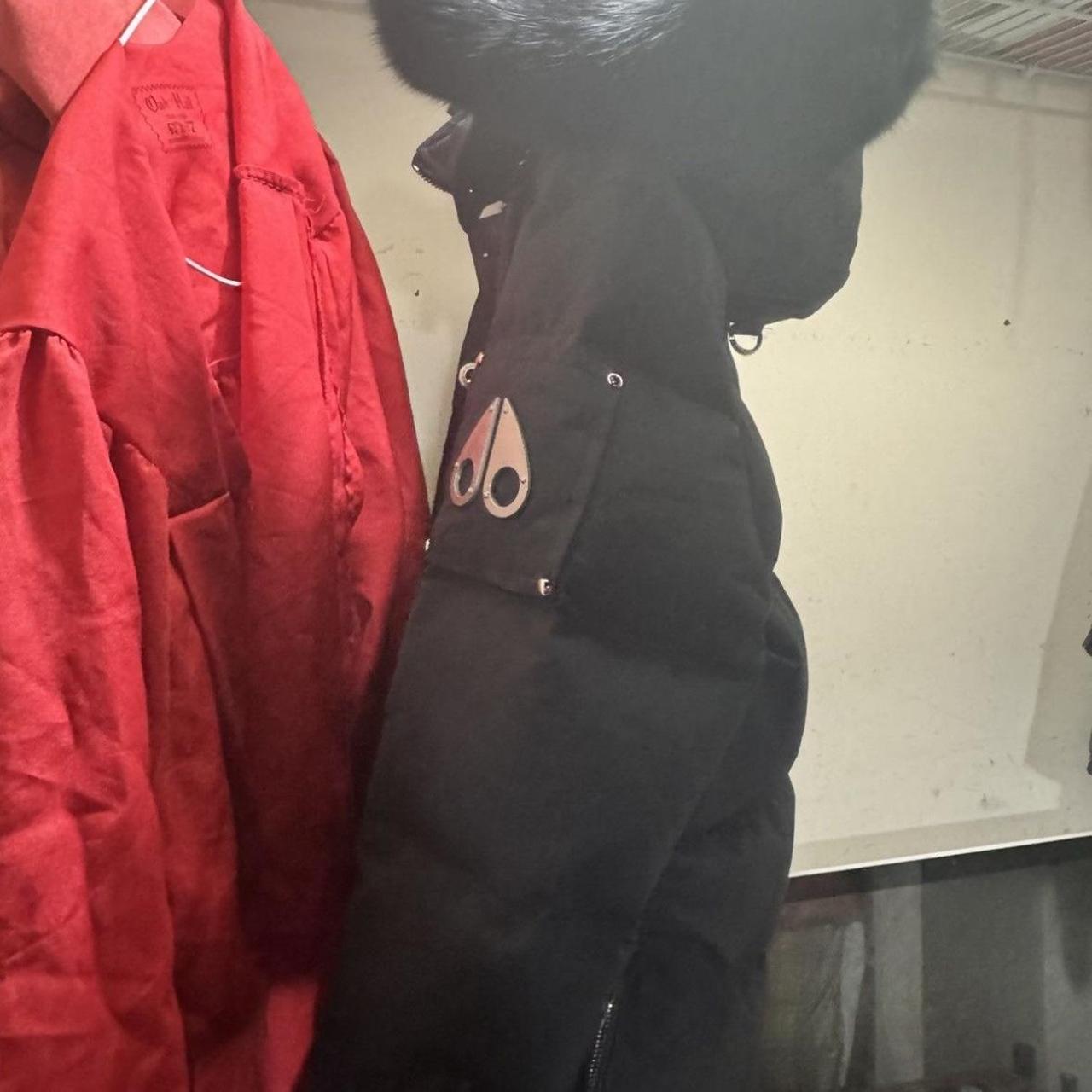 Moose knuckles jacket with removable fur hood... - Depop