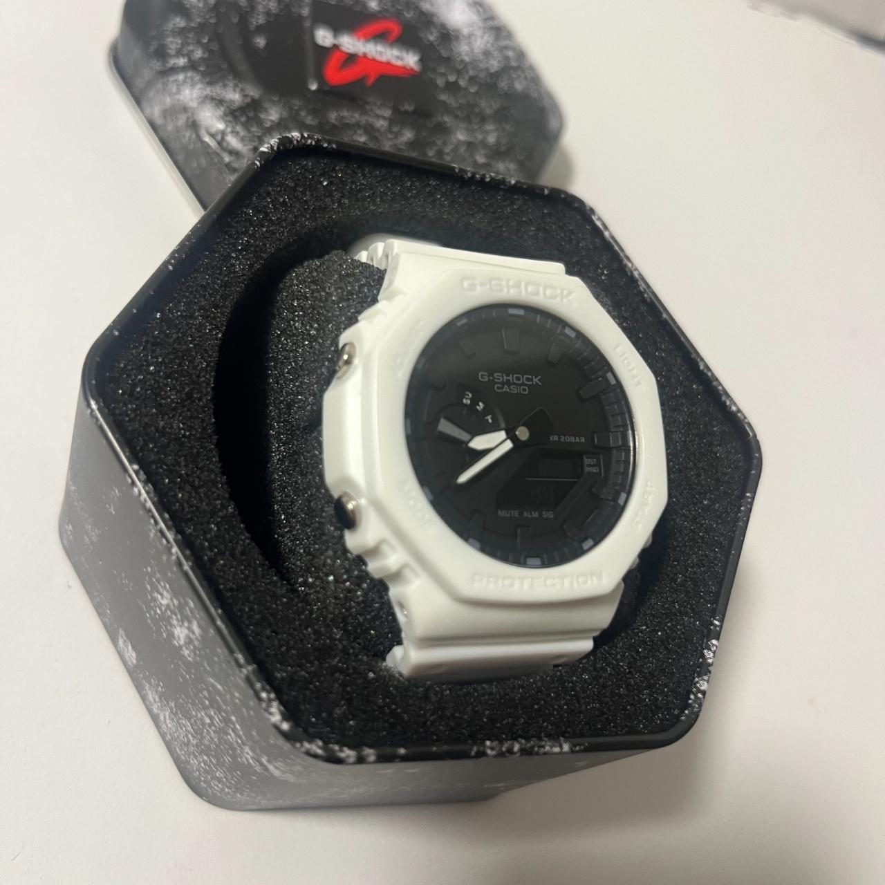 Casio G-Shock Men's CasiOak Analogue Digital White... - Depop