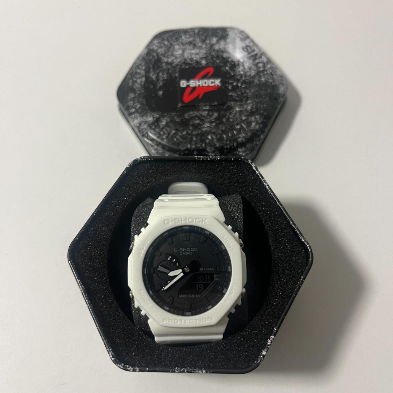 Casio G-Shock Men's CasiOak Analogue Digital White... - Depop