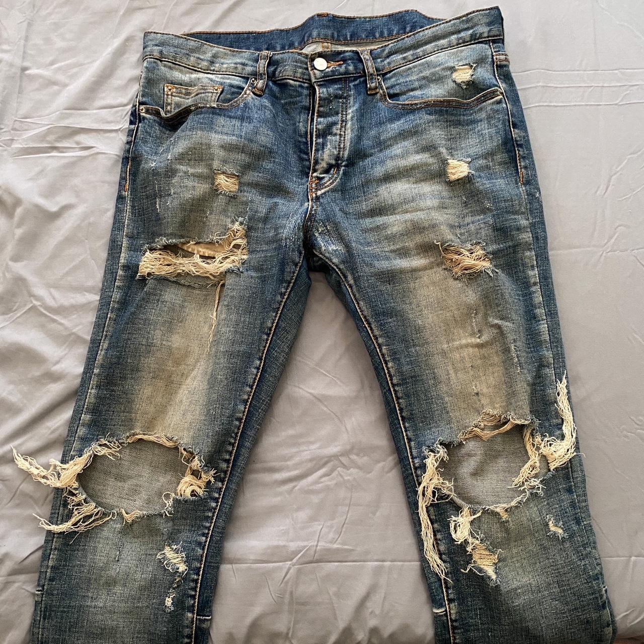 MNML Distressed Jeans (34) This pair of jeans is... - Depop