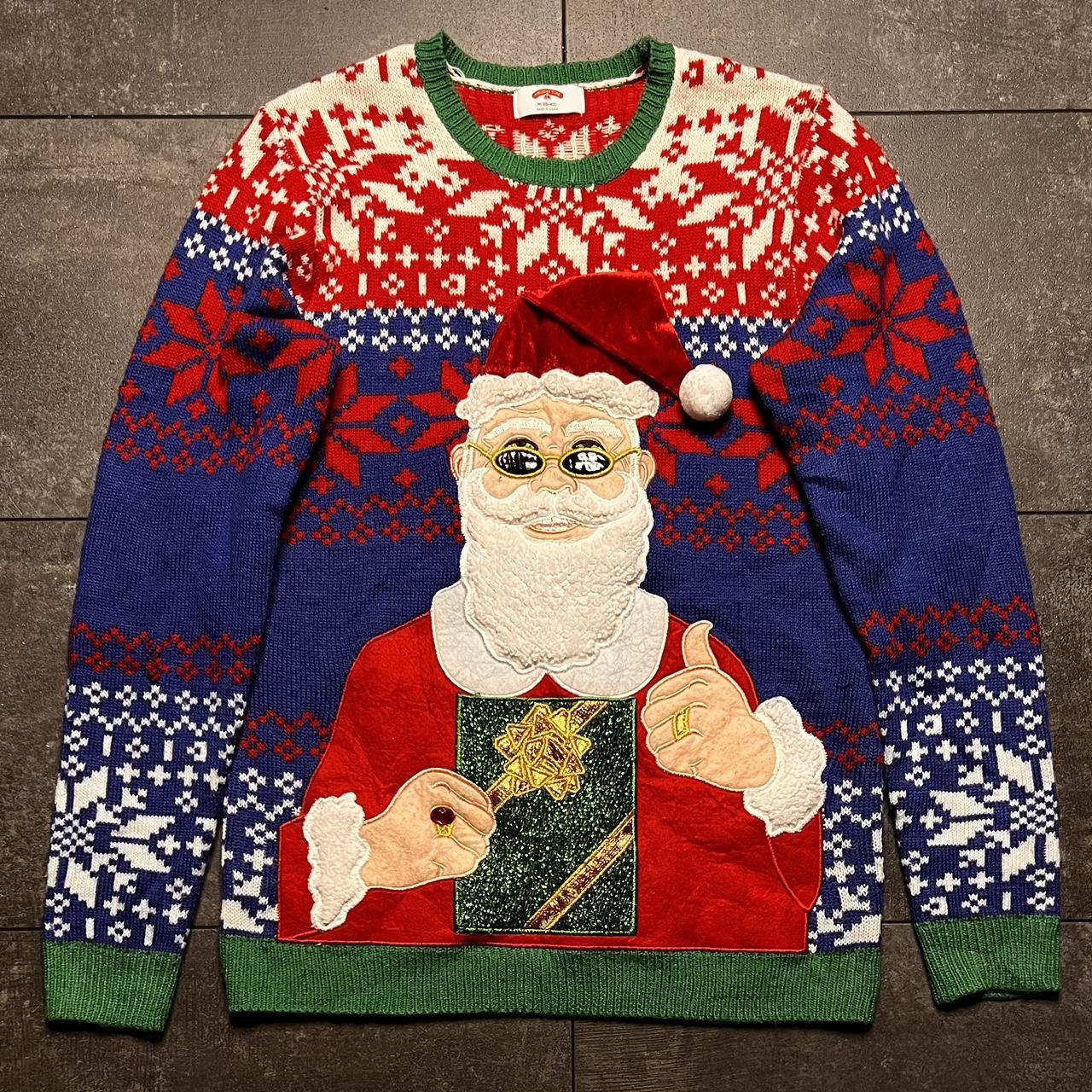 Vintage Santa clause Christmas sweater -Size... - Depop