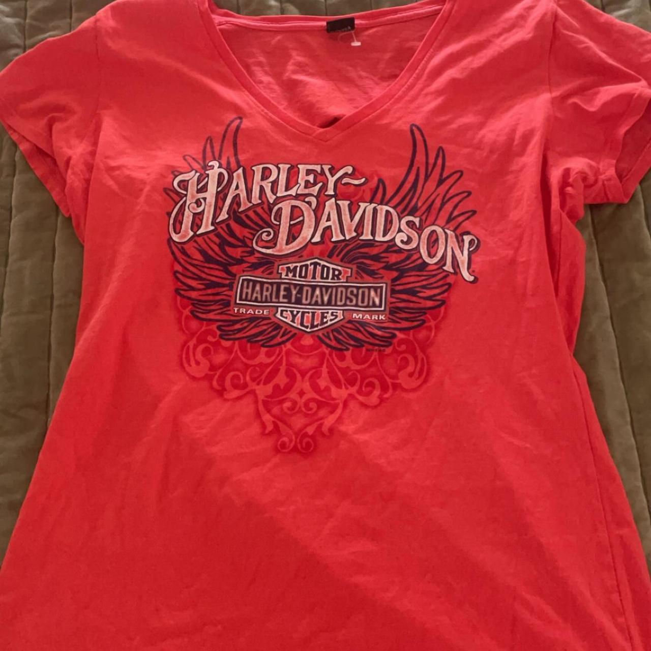 Red Harley Davidson t-shirt #y2k #harleydavidson... - Depop