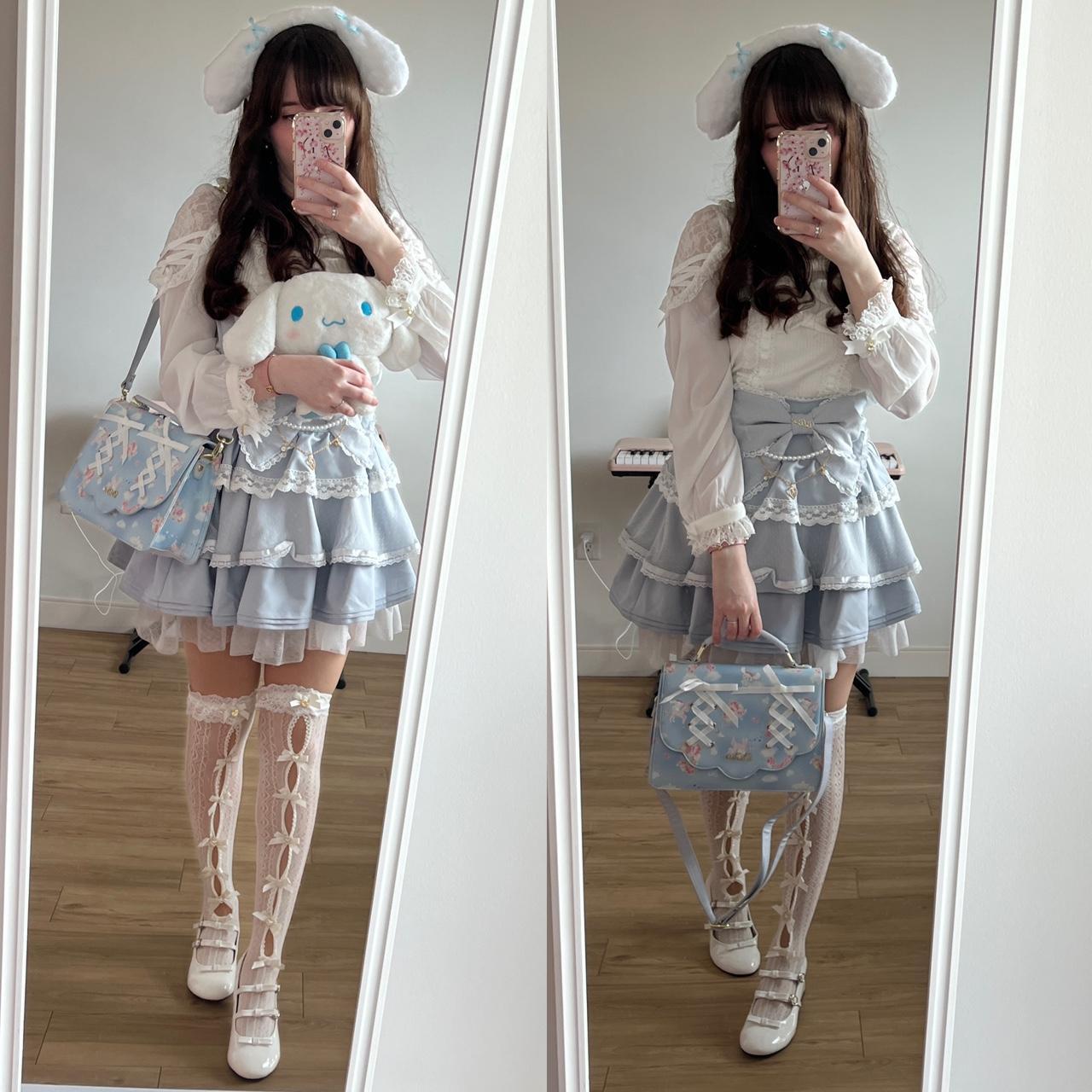 Liz Lisa Big Ribbon Tiered skirt in blue In great... | Depop