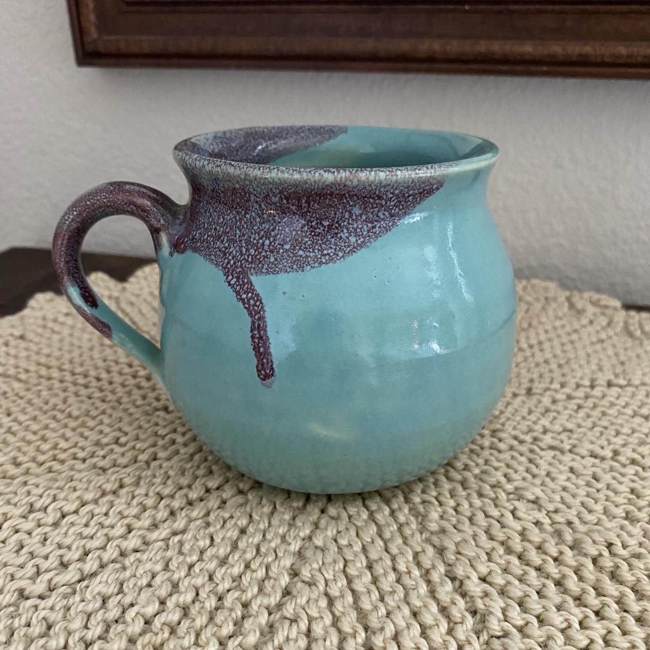 Earth And Fire Pottery Mug Large Pottery Mug Teal... | Depop