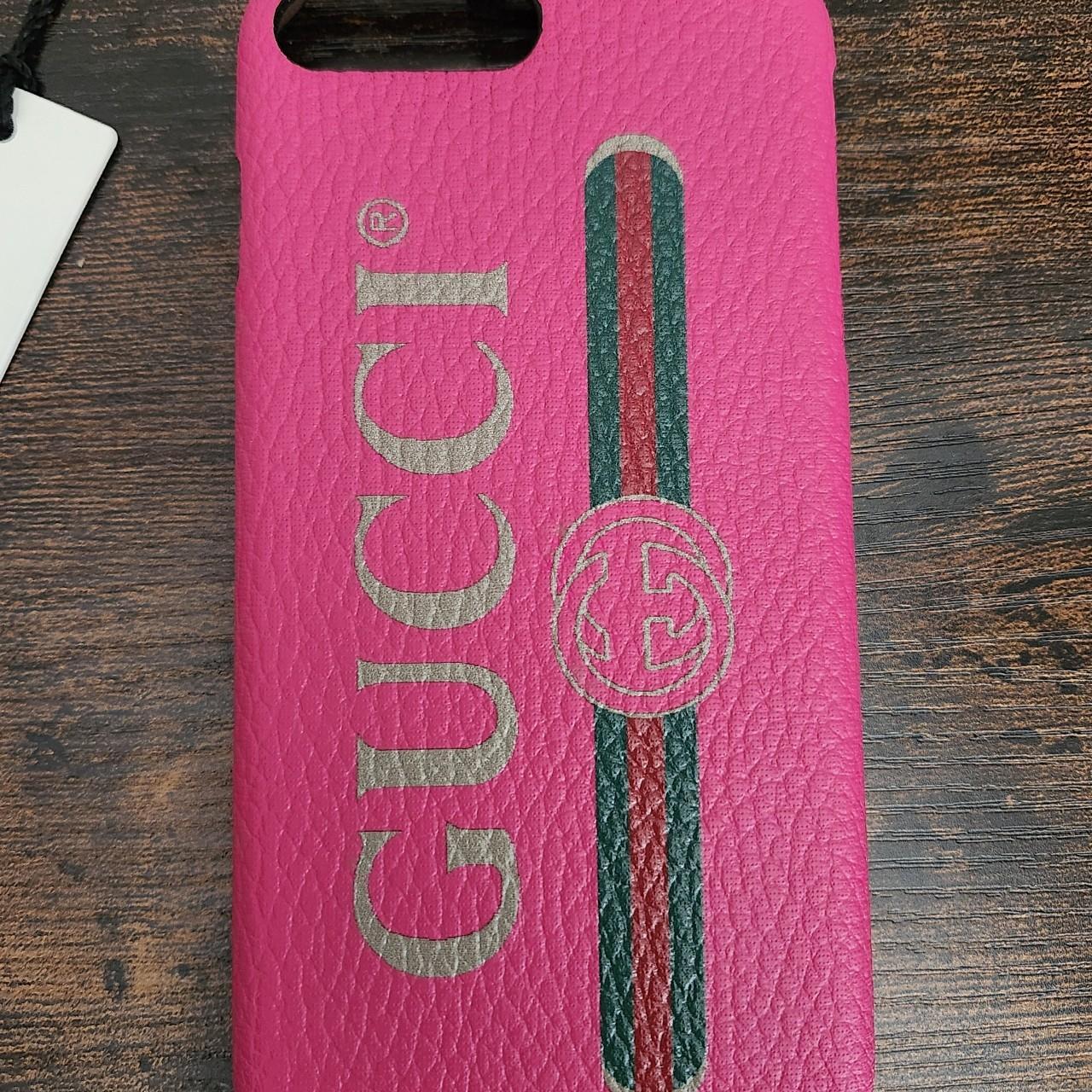 Gucci iPhone 7/8 Case Hot pink pebbled leather... | Depop