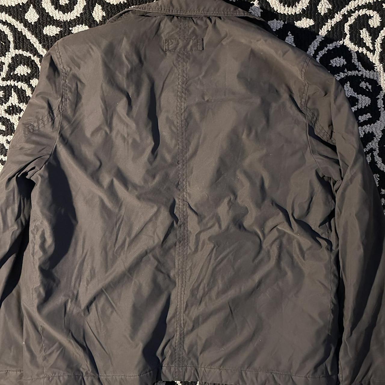 Dark Grey Quilted Dockers Jacket - Depop