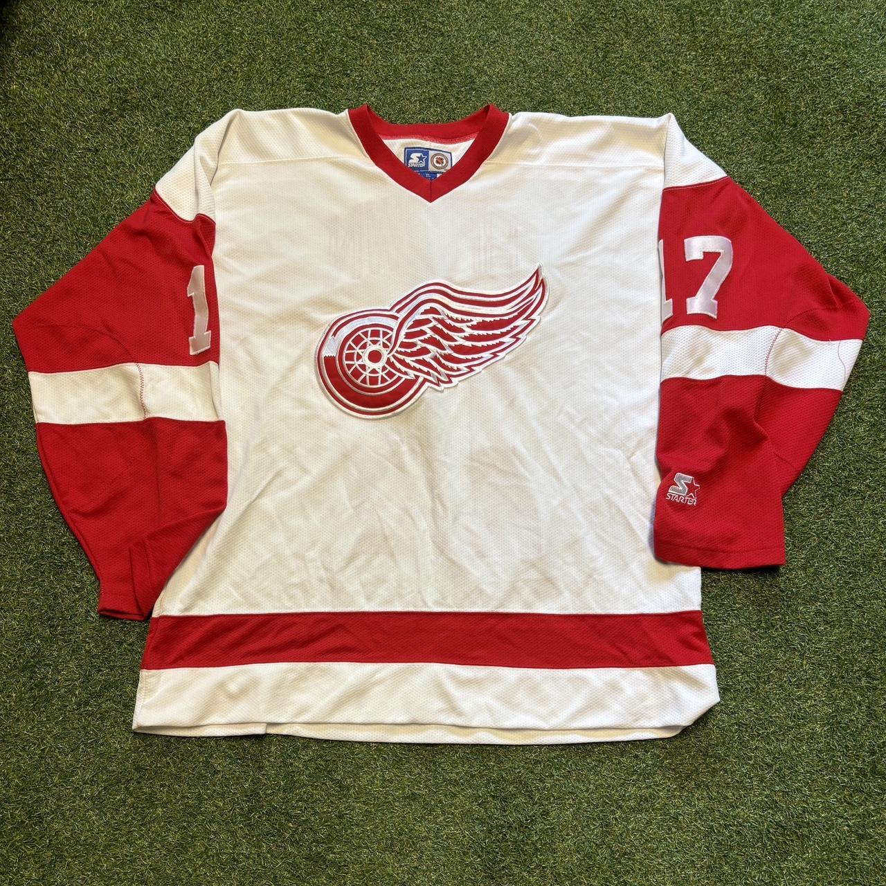 Vintage Detroit Red Wings 90s Starter Jersey Made in... - Depop