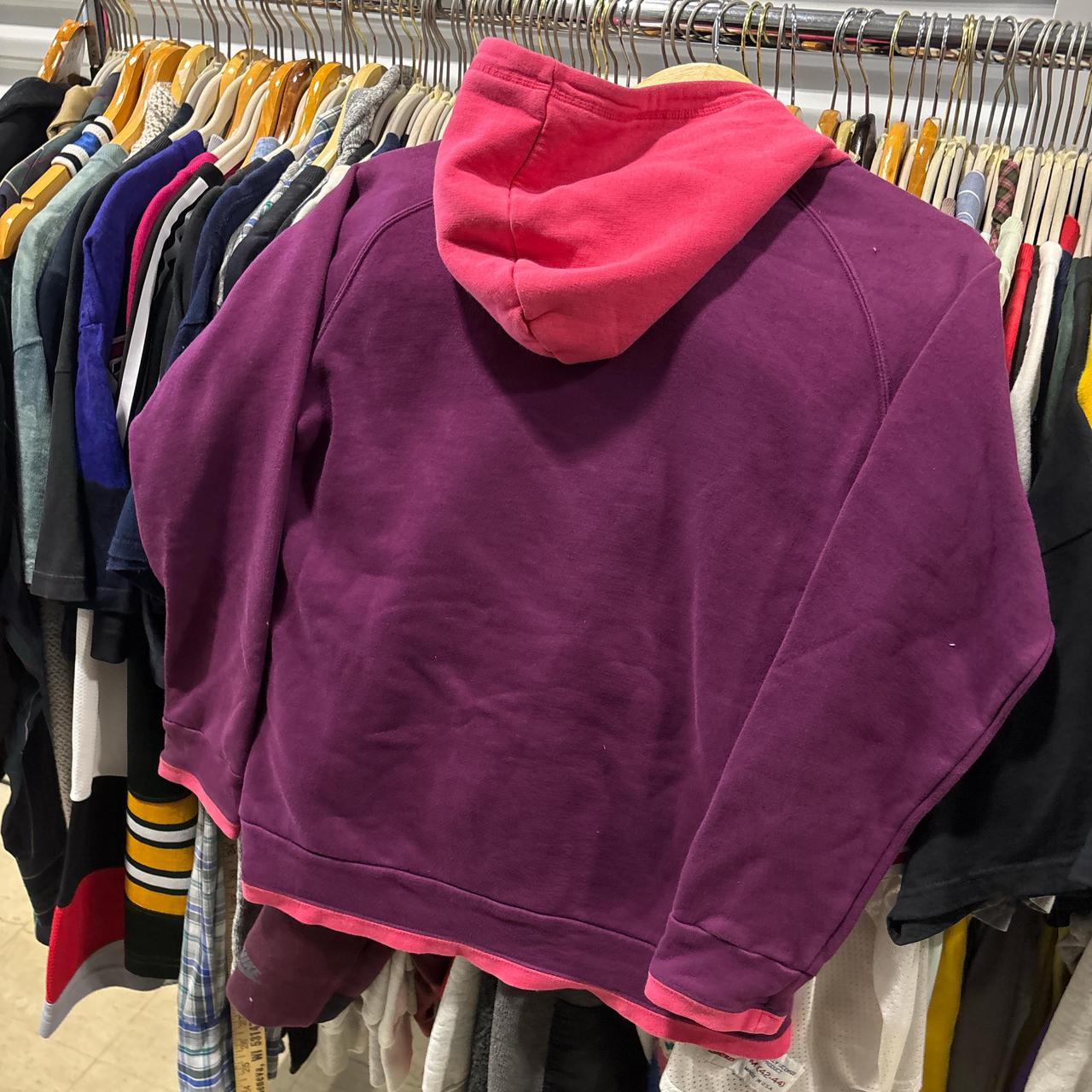 Y2K Nike Pink Purple Script Logo Hoodie XL Y2K era... | Depop