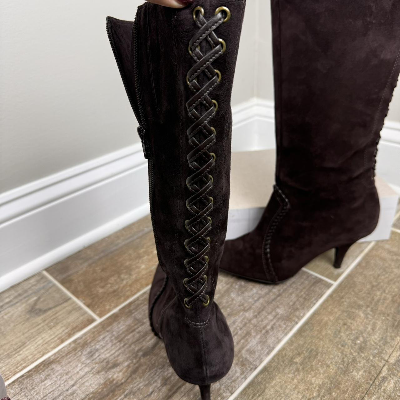 Gianni Bini Brown Suede Boots 2.5" Heel. Size 8.5.... - Depop