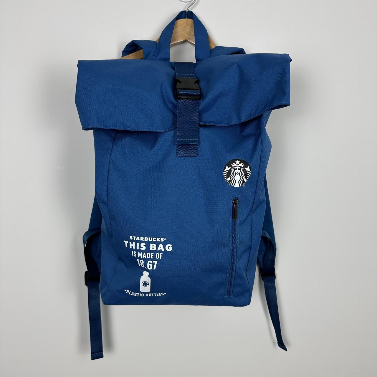 Starbucks Blue Backpack Gift Recycled Cloth Bag Made... - Depop