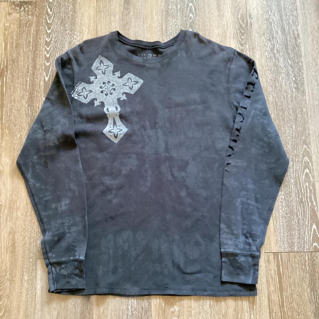 Affliction live fast thermal long sleeve... - Depop