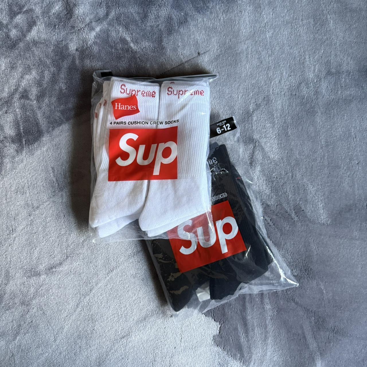 Supreme Socks Black and White OS Brand new 100%... | Depop