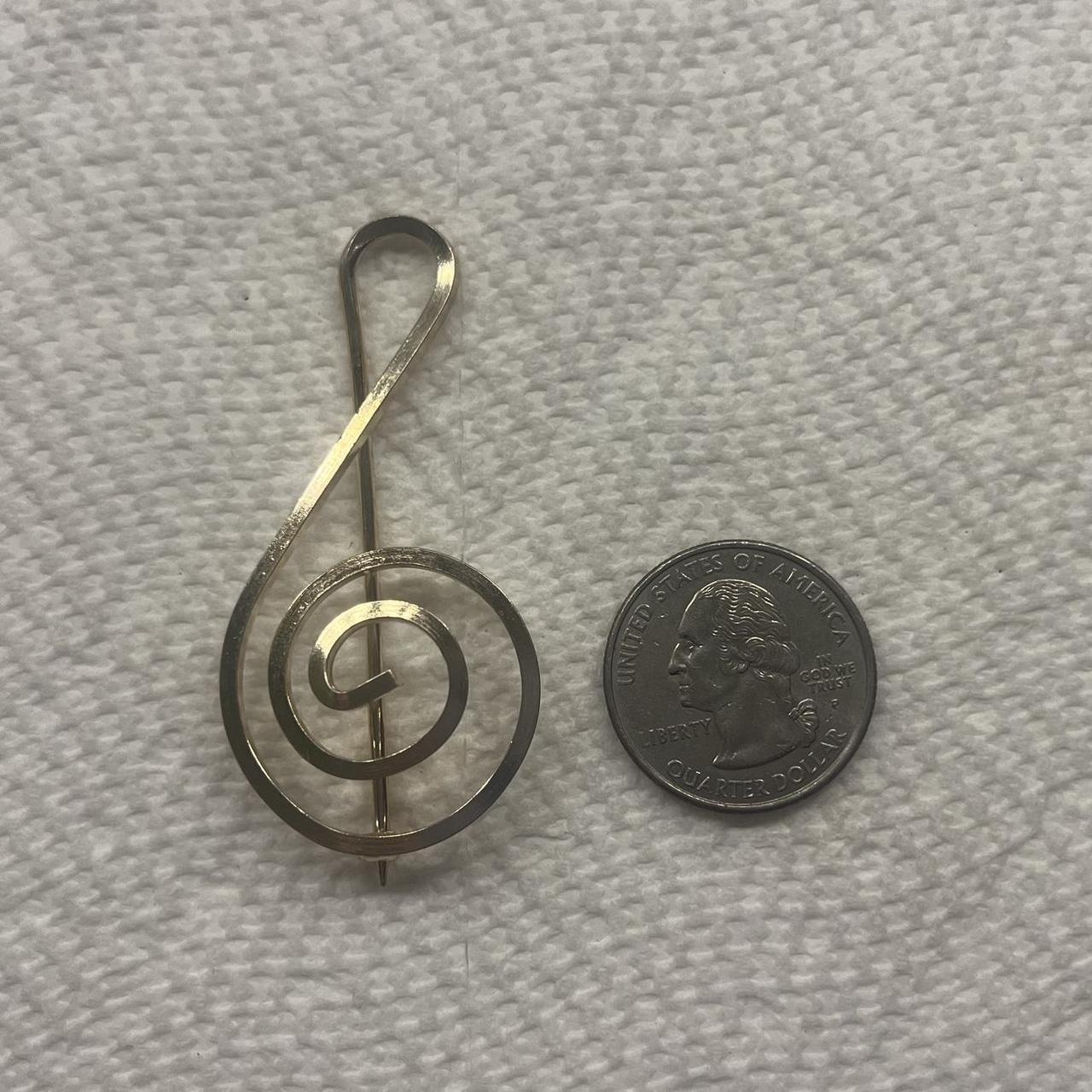 Silver music note pin #music #musicnote #silver #pin... - Depop