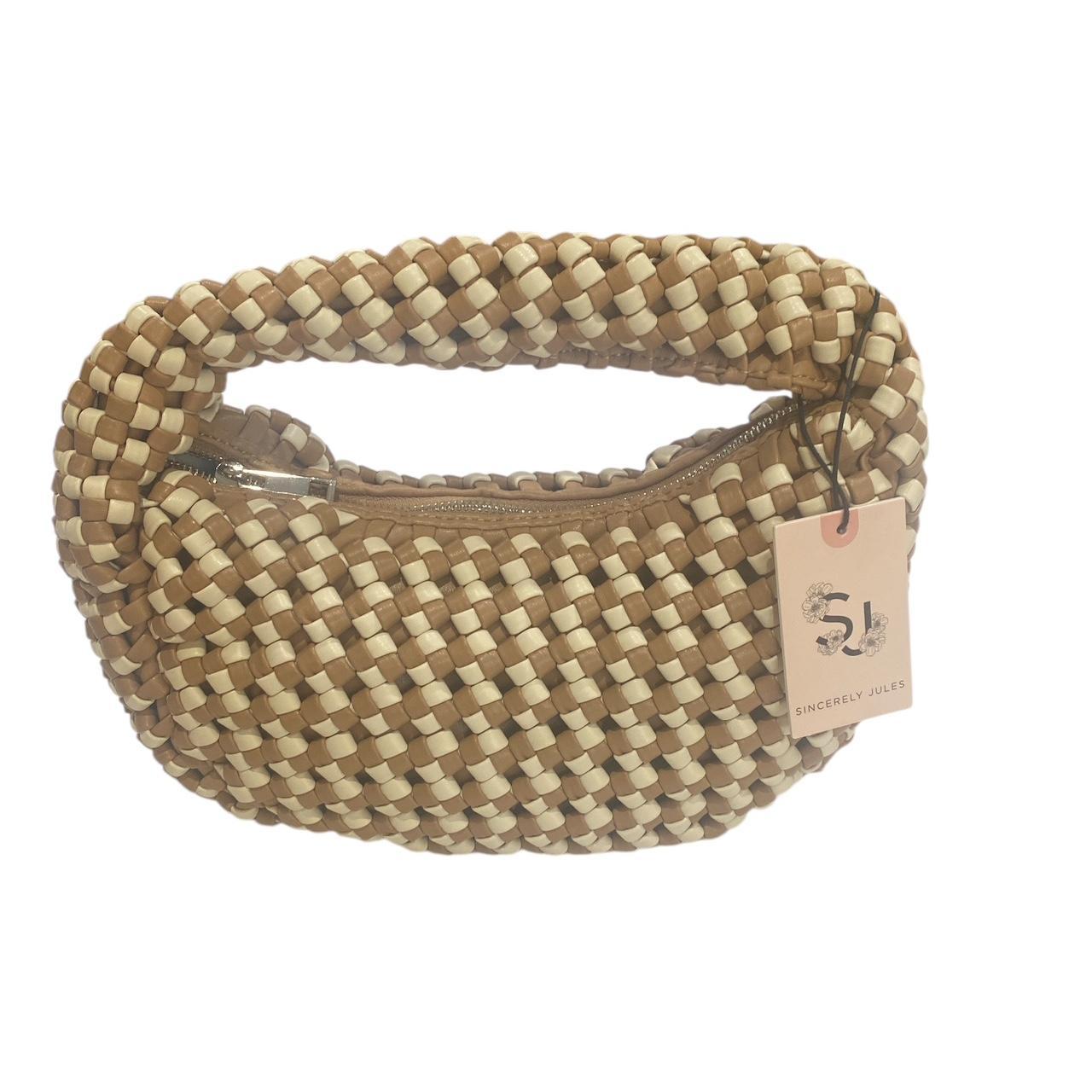 New with tag Sincerely Jules Cream & brown woven... - Depop