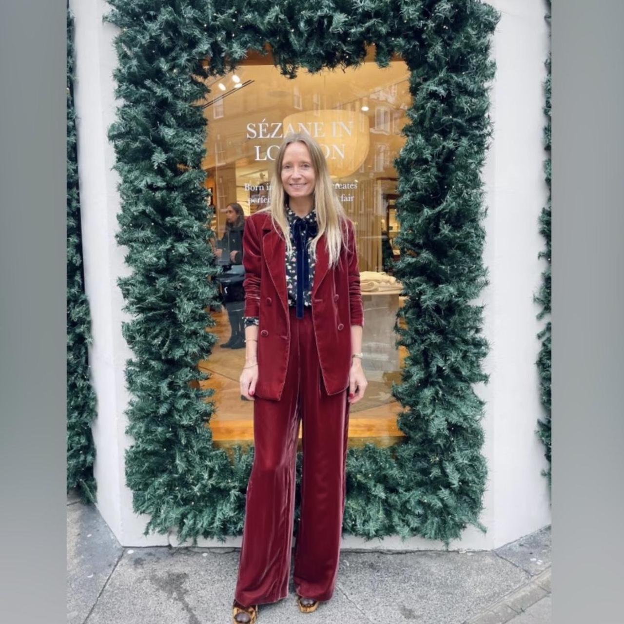 Sézane Aliota velvet jacket in Terracotta - Depop