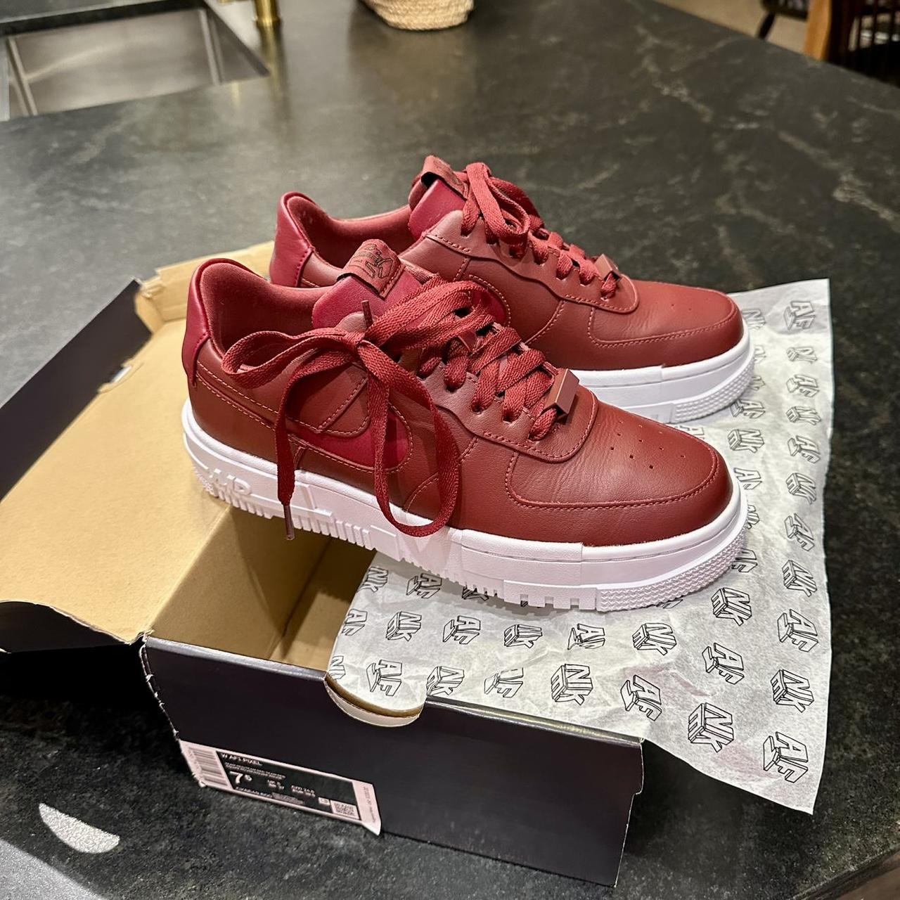 Nike . Air Force One . W AF1 Pixel . Team Red . NEW... - Depop