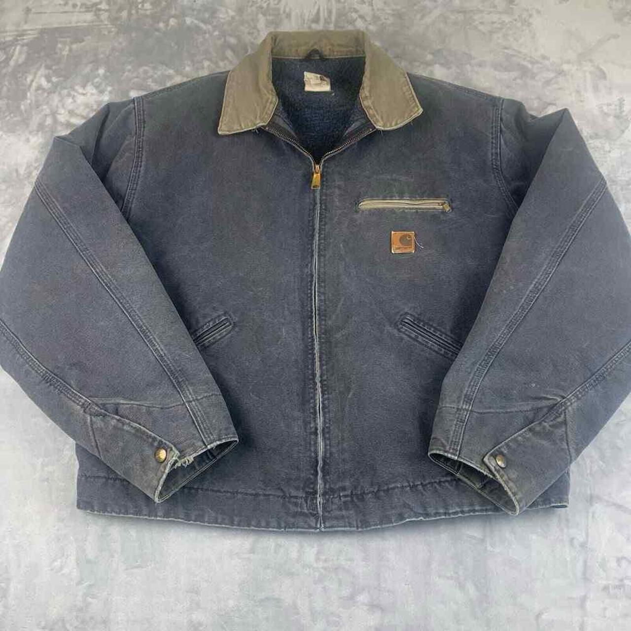 Vintage Distressed Carhartt Detroit Jacket J97 PTL... - Depop