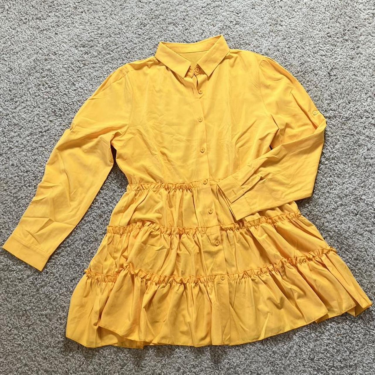Yellow ruffle mini dress This is a pretty... | Depop