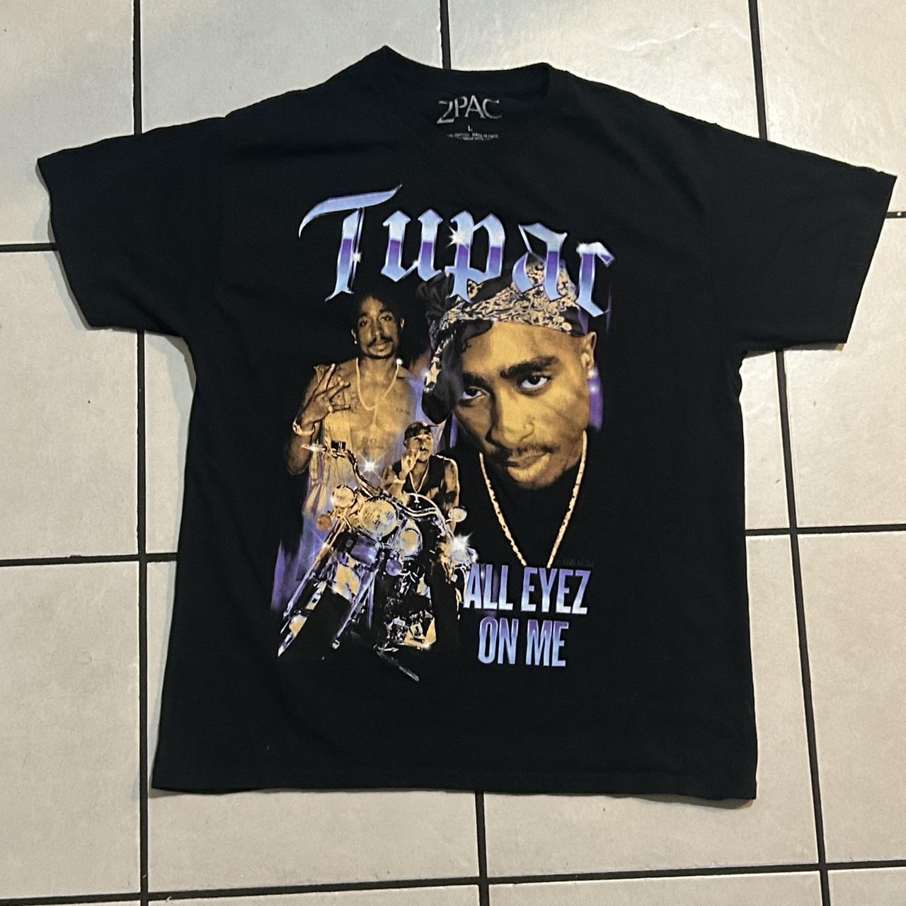 Black and purple Tupac graphic tee #y2k #skater... | Depop