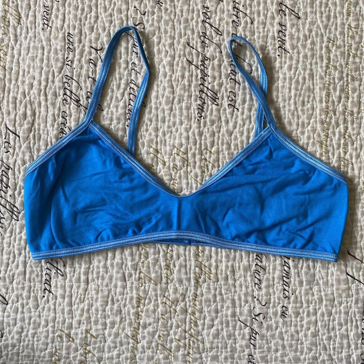 American Apparel Women's Blue Bra | Depop