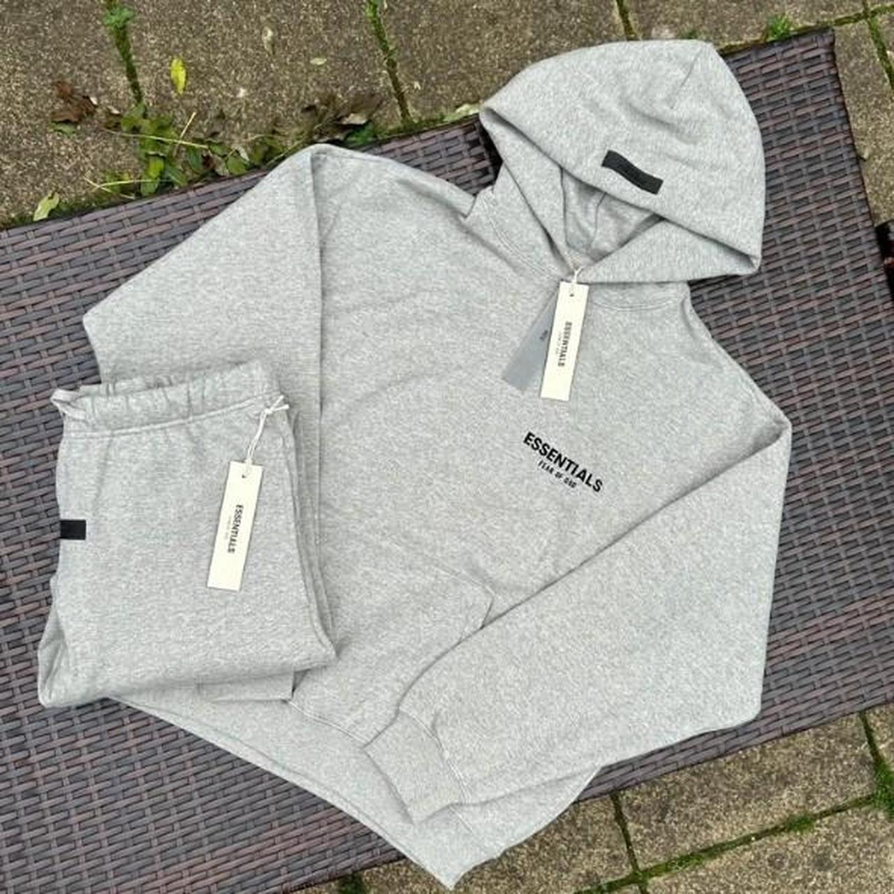 Grey Essentials Tracksuit - Depop
