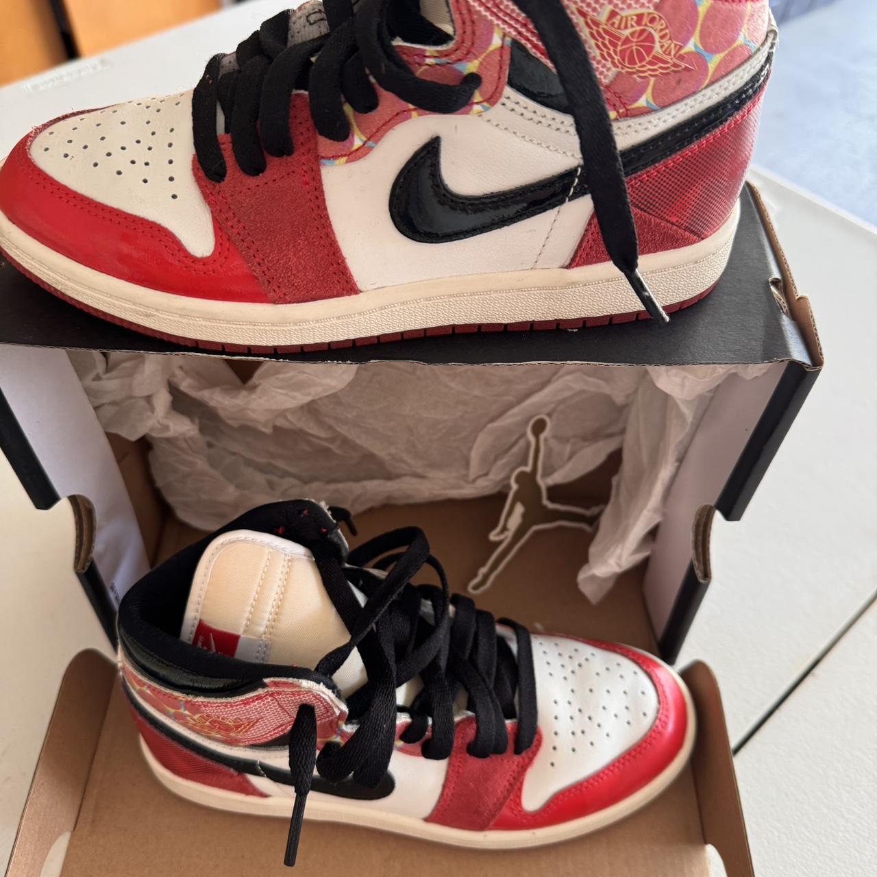 Spider-Man Next Chapter Jordan 1 High with box size 2y - Depop