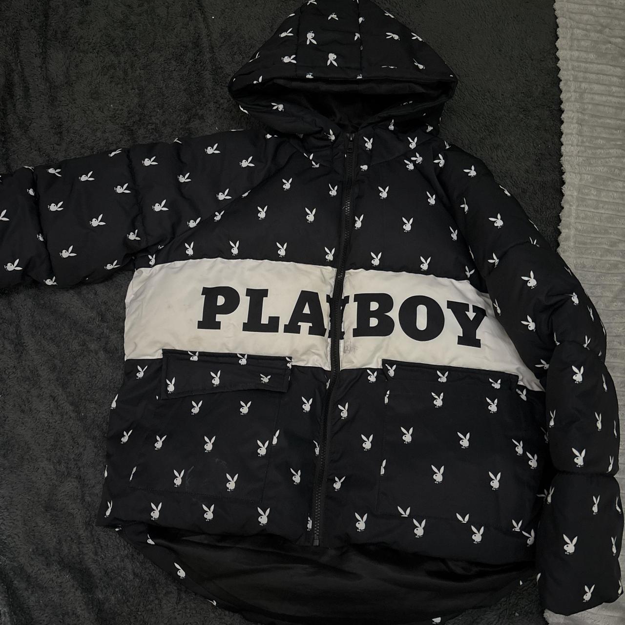 PLAYBOY X MISGUIDED PUFFER COAT . Size UK 10 but... - Depop