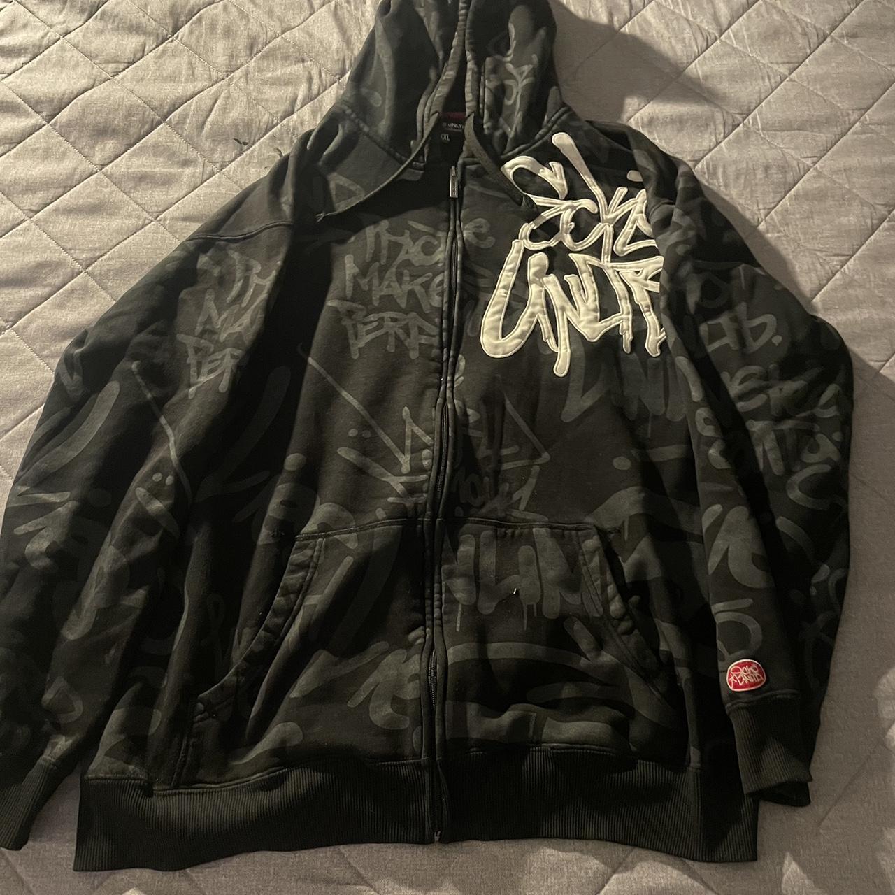 graffiti ecko all over print sick hoodie one of my... - Depop