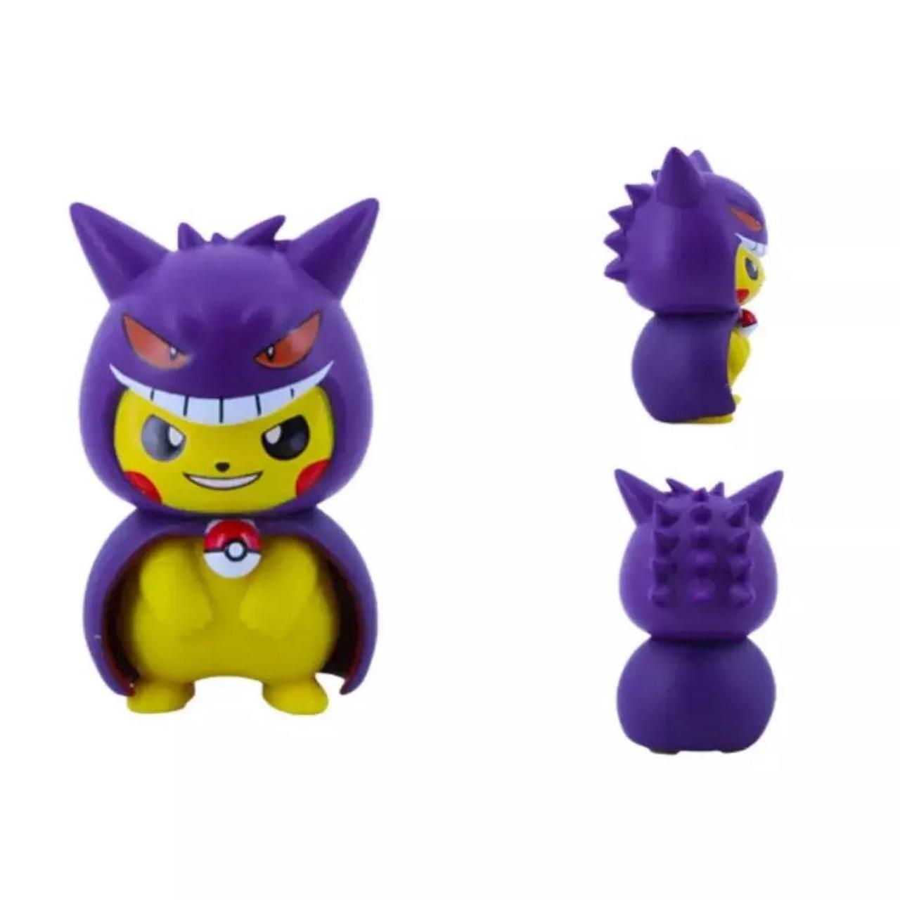 Poncho pikachu Gengar figurine about 3” - Depop