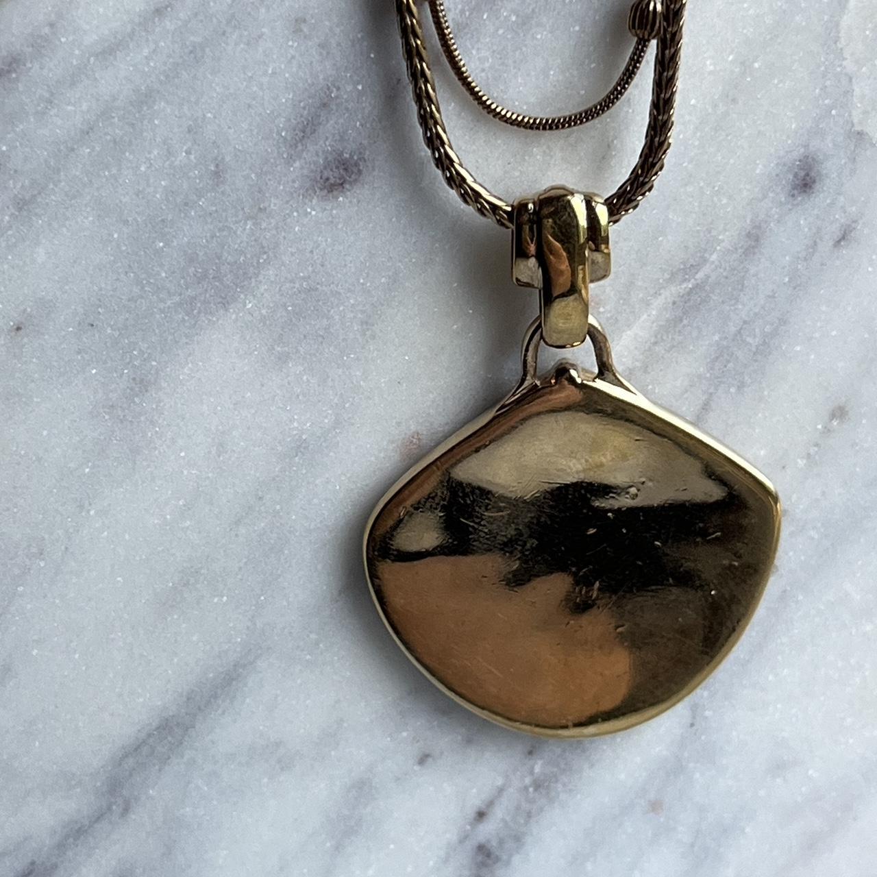 Stunning deep blood red stone pendant necklace with... - Depop