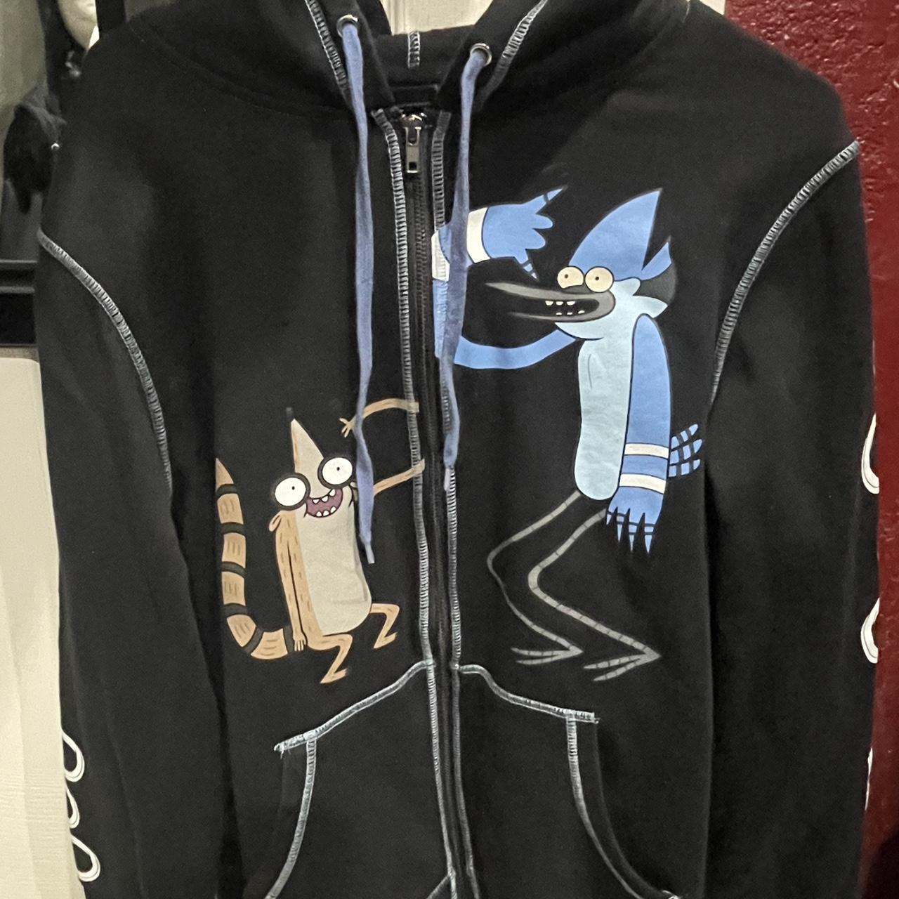 regular show zip up hoodie size medium #emo #alt | Depop
