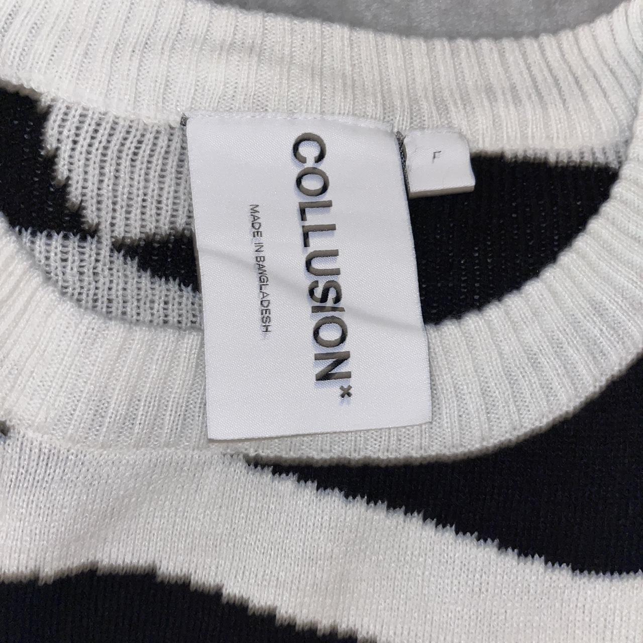 Collusion black and white sweater. Be warned it’s... | Depop